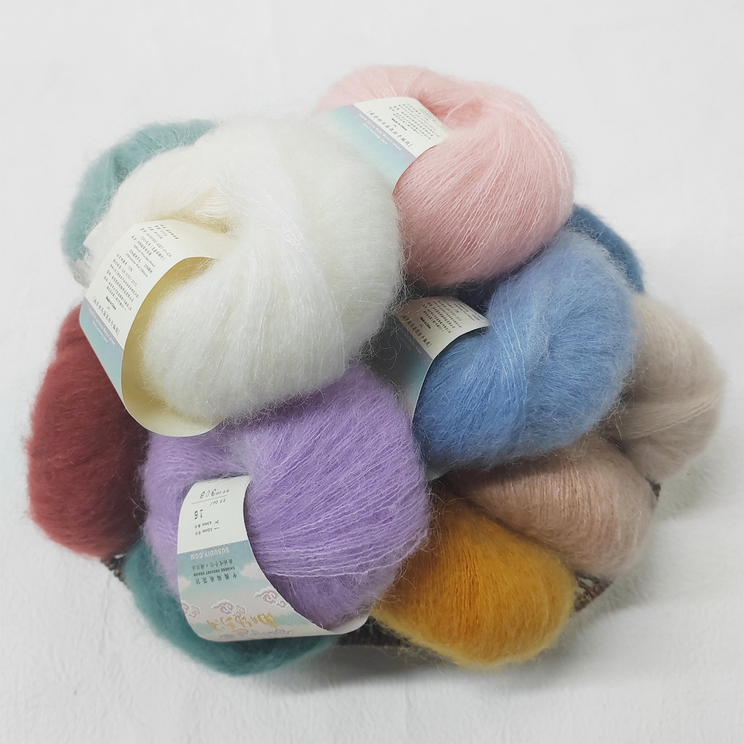 28 Colours Mohair Wool Yarn, Lace Yarn, Kid Mohair Silk Yarn ...