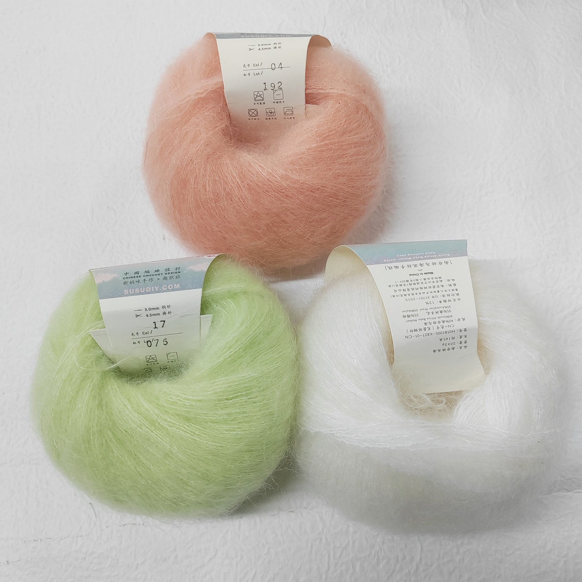 28 Colours Mohair Wool Yarn, Lace Yarn, Kid Mohair Silk Yarn ...