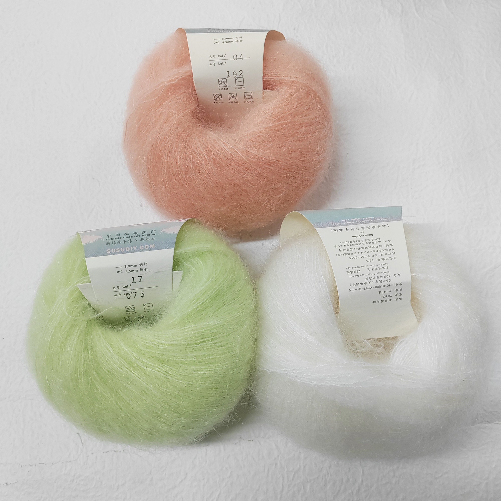 28 Colours Mohair Wool Yarn, Lace Yarn, Kid Mohair Silk Yarn ...