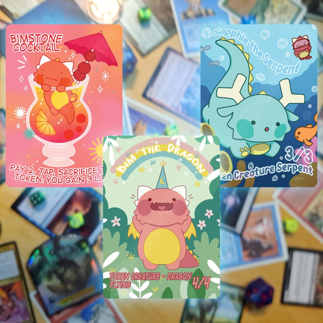 MTG Token Set: Bim & Sapphie Dragon, Serpent, Food - Slivercreations - Etsy