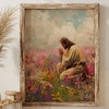 Jesus Christ Come Follow Me Peaceful Wildflowers Painting Christian Artwork Bible Scriptures ...