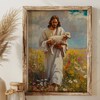 Frame TV Jesus Christ Come Follow Me Praying Peaceful Wildflowers Paint Christian Artwork Bible ...