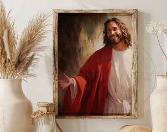 Jesus Christ Come Follow Me Praying Peaceful Wildflowers Christian Artwork Bible Scriptures ...