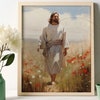 Jesus Christ Walking on Water Oil Painting Christian Artwork Bible Scriptures Savior Come Follow ...