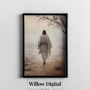 Jesus Christ Come Follow Me Peaceful He is Risen Oil Painting Christian Artwork Bible Scriptures ...