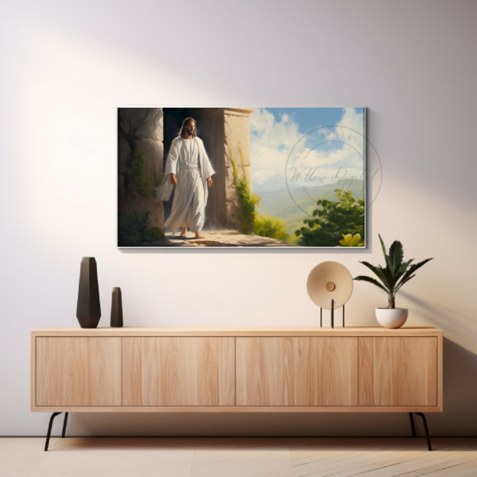 Frame TV Jesus Christ Resurrection Come Follow Me He is Risen Oil ...