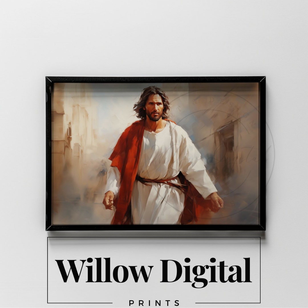Jesus Christ Come Follow Me Peaceful He is Risen Painting Christian ...