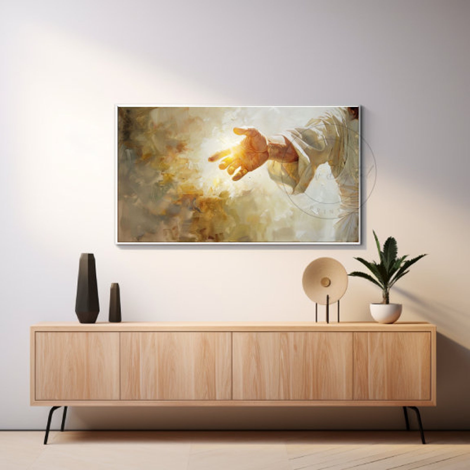Frame TV Hand of Jesus Christ Reaching Out Come Follow Me He is Risen ...