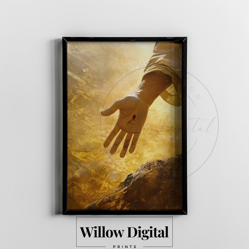Jesus Christ Reaching Out His Hand Come Follow Me He is Risen ...