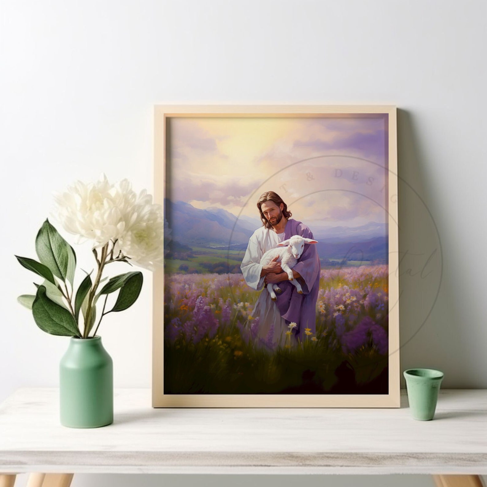 Jesus Christ Lost Sheep 99 Come Follow Me He is Risen Oil Painting ...