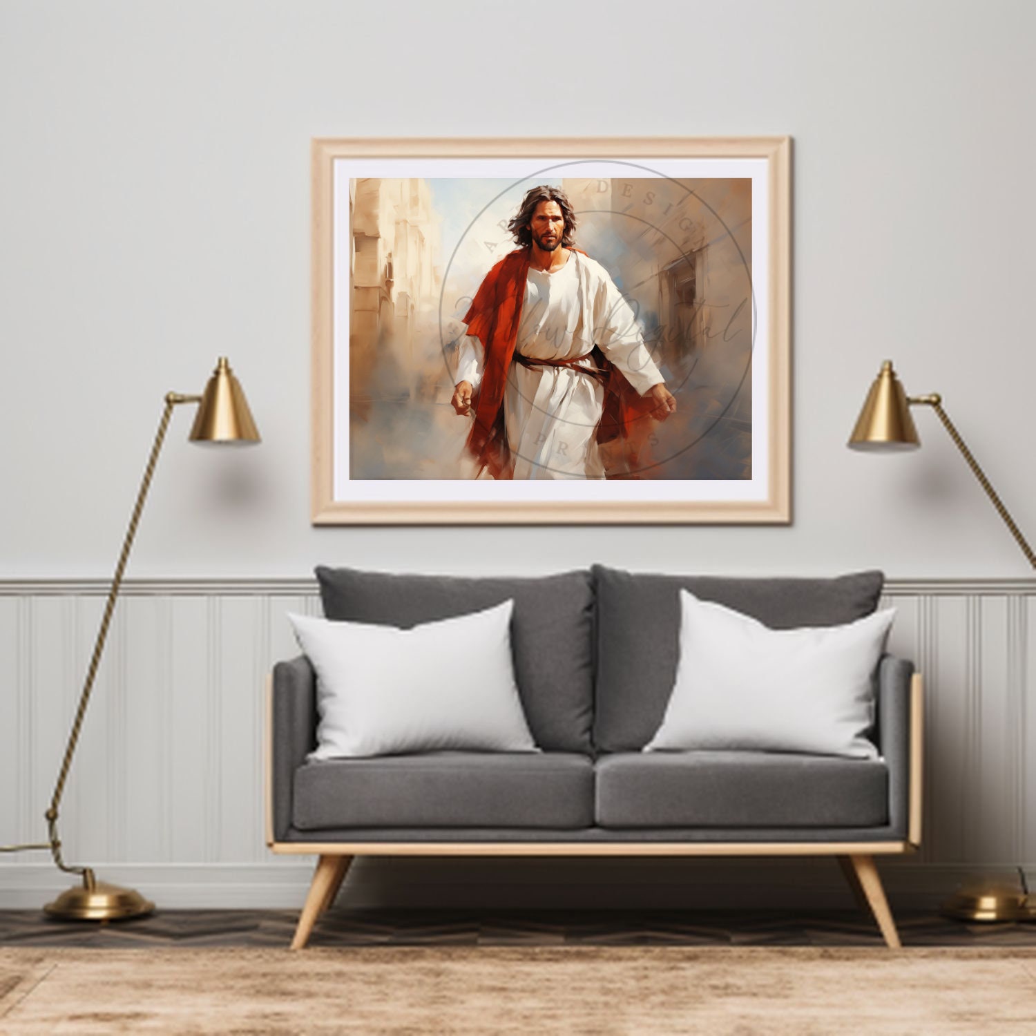 Jesus Christ Come Follow Me Peaceful He is Risen Painting Christian ...
