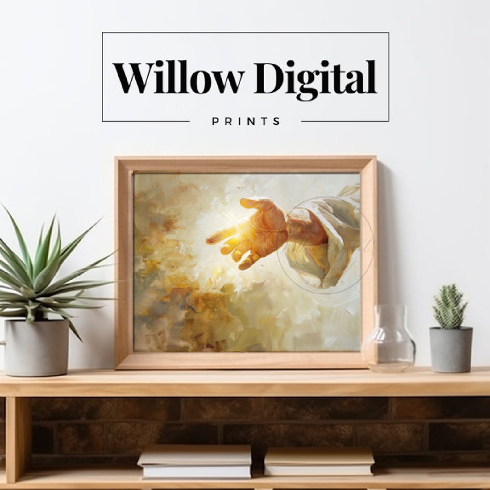 Hand of Jesus Christ Reaching Out Helper Oil Painting Christian Artwork ...