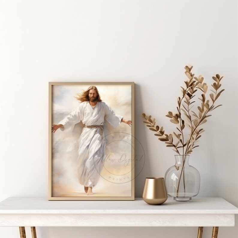 Jesus Christ Returns Come Follow Me He is Risen Oil Painting Christian ...