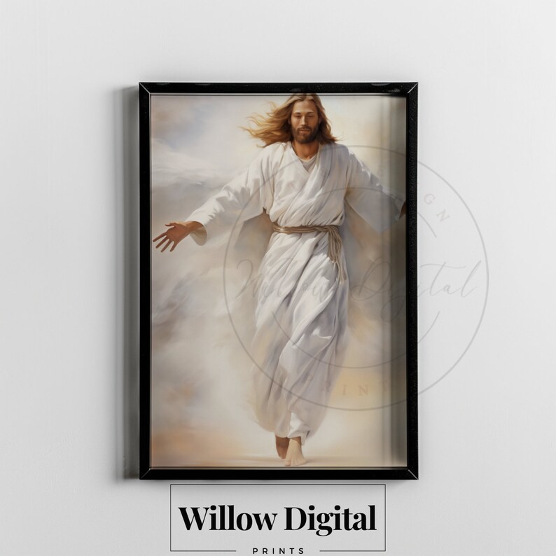 Jesus Christ Returns Come Follow Me He is Risen Oil Painting Christian ...