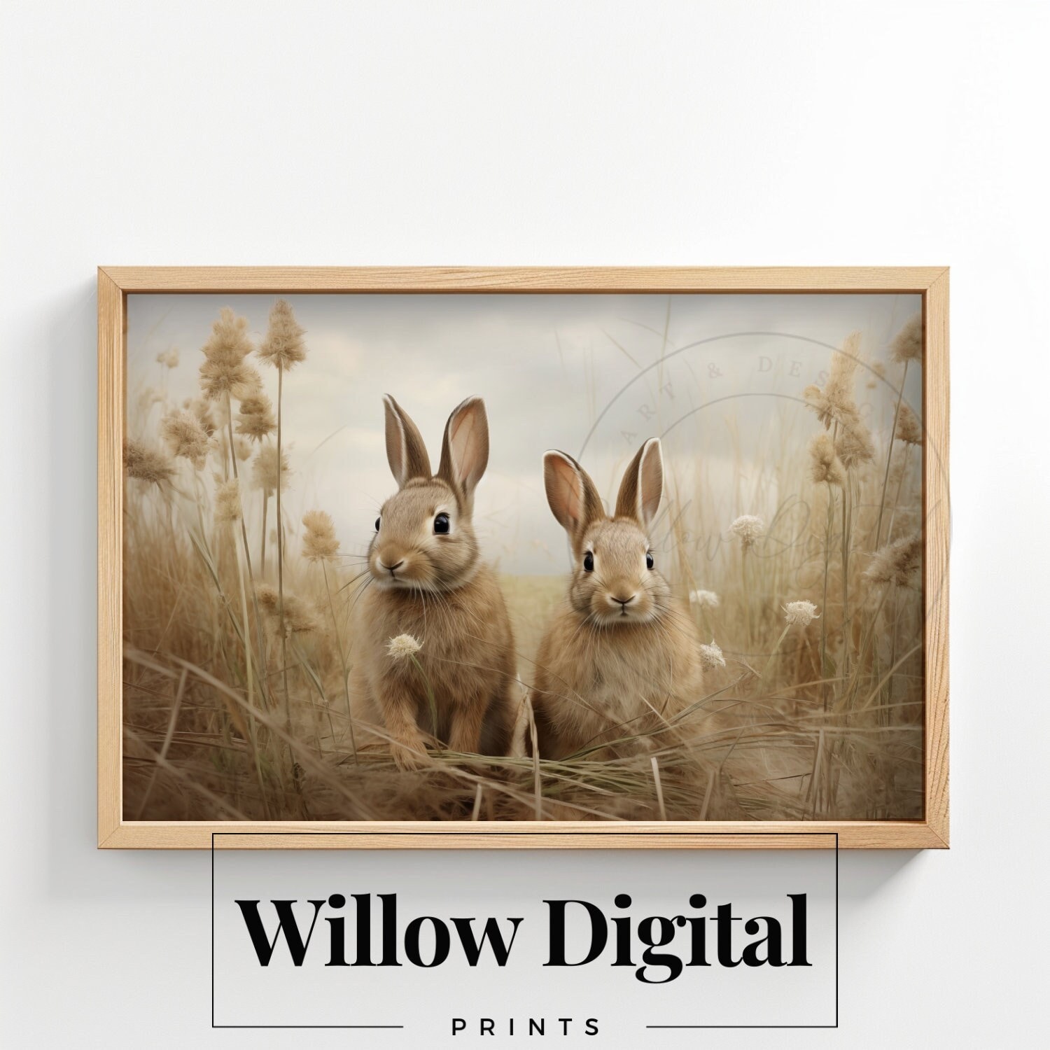 Printable Field Landscape Oil Painting Vintage Neutral Wildflowers ...