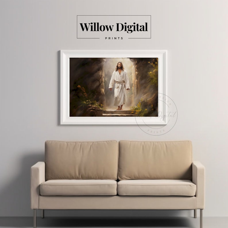 Jesus Christ Resurrection Oil Painting Christian Artwork Bible Scriptures Savior Come Follow Me ...
