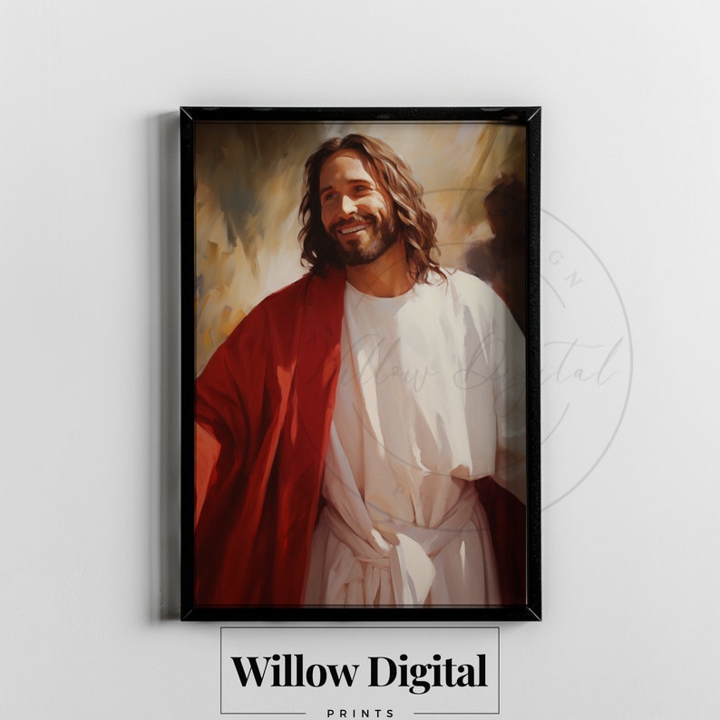 Joyful Jesus Christ Come Follow Me Peaceful Oil Painting Christian ...