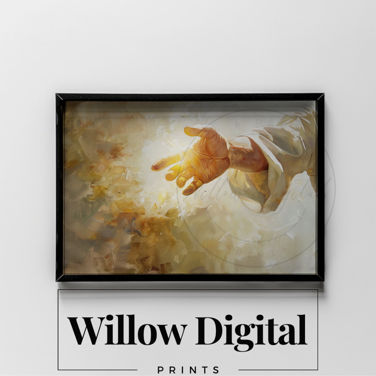 Hand of Jesus Christ Reaching Out Helper Oil Painting Christian Artwork ...