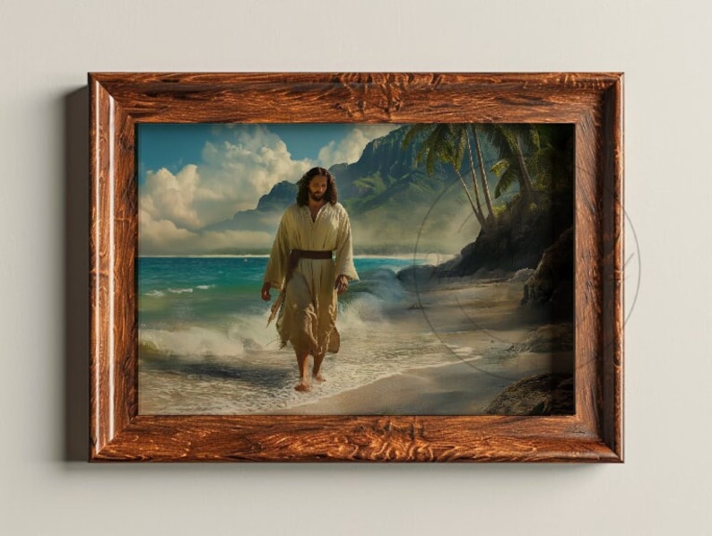Jesus Christ Walking Oil Painting Christian Artwork Bible Art Scriptures Savior Come Follow Me ...