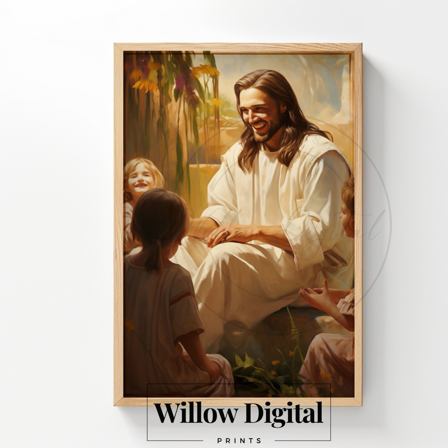 Jesus Christ Talking With Children Oil Painting Christian Artwork Bible ...