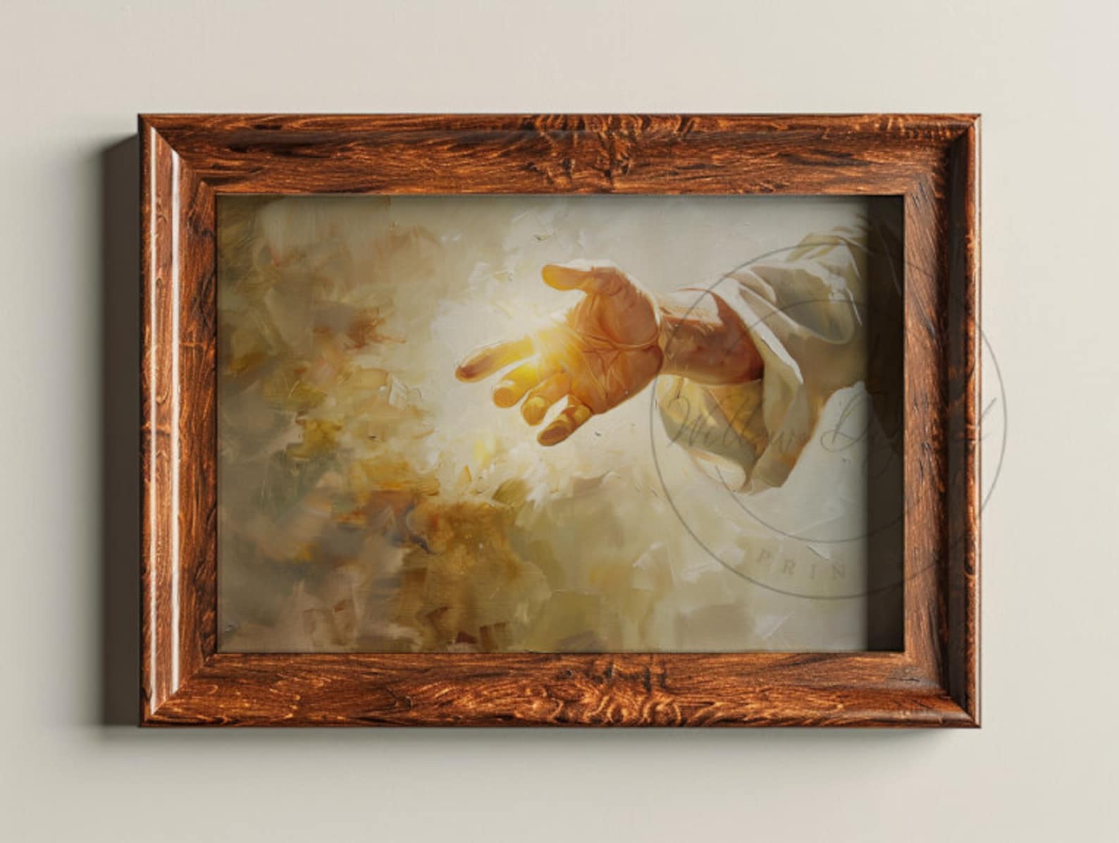 Hand of Jesus Christ Reaching Out Helper Oil Painting Christian Artwork ...