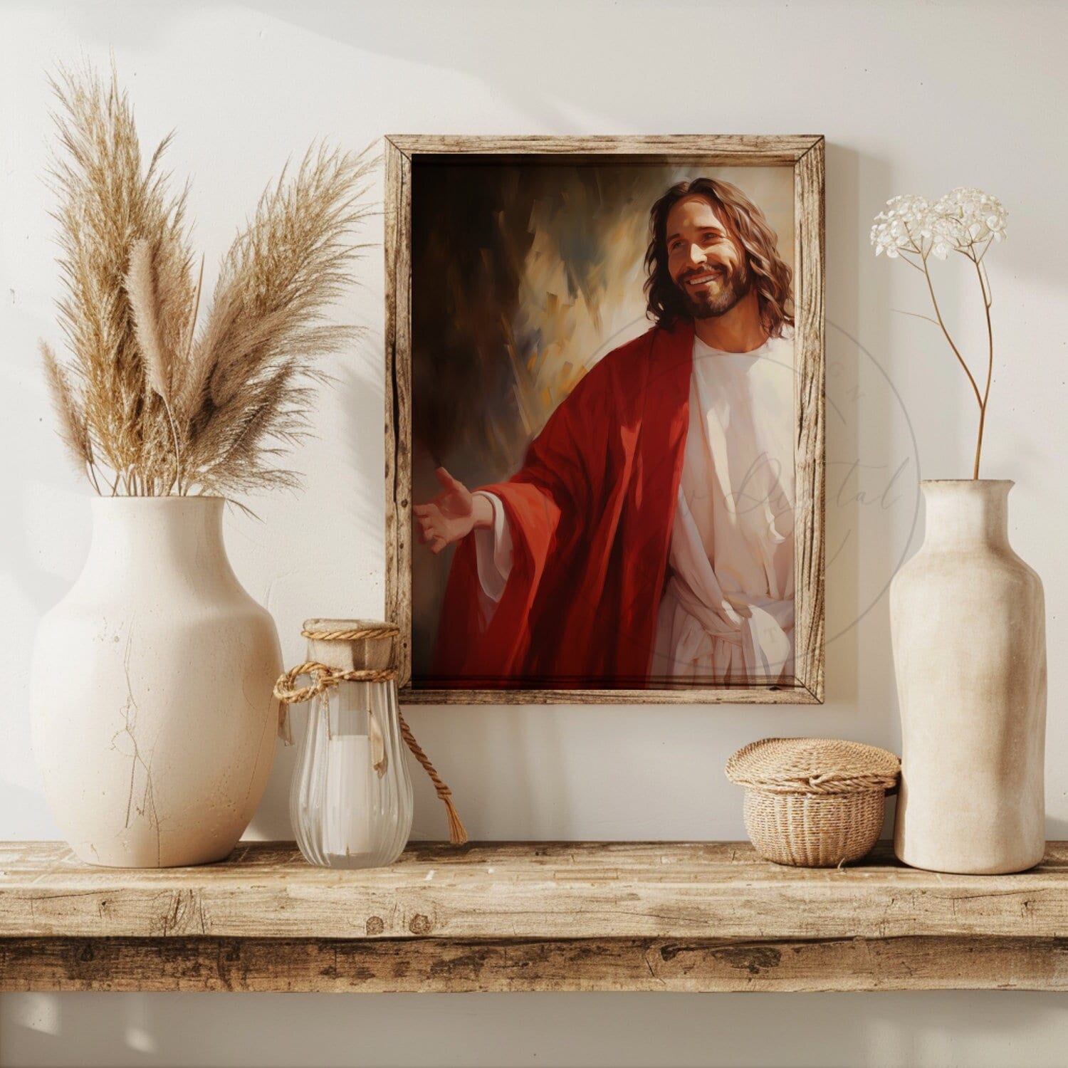 Joyful Jesus Christ Come Follow Me Peaceful Oil Painting Christian Artwork Bible Scriptures ...