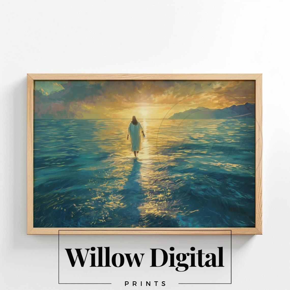 Jesus Christ Walking on Water Oil Painting Christian Artwork Bible ...