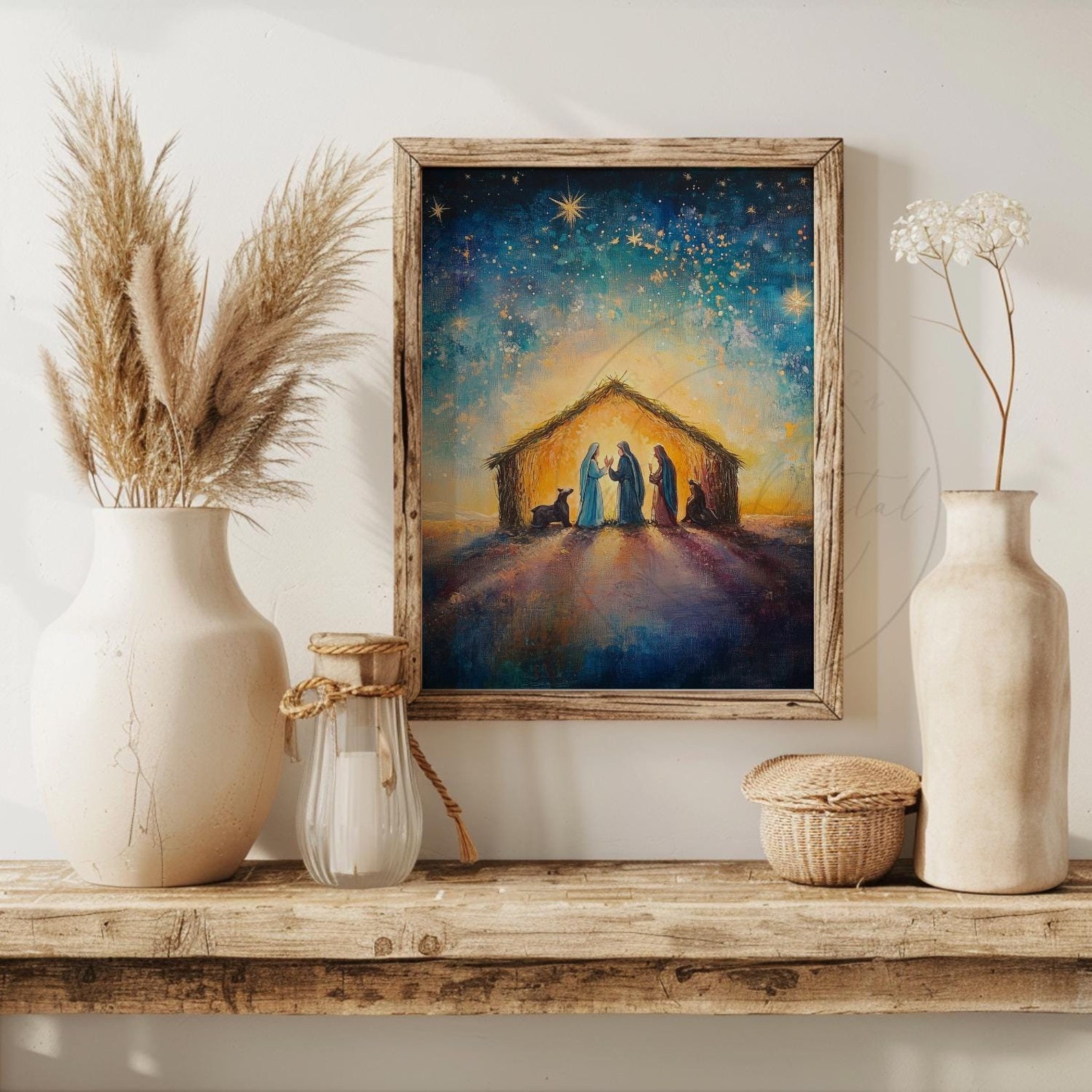 Christmas Nativity Scene Baby Jesus Christ Christian Artwork Bible ...