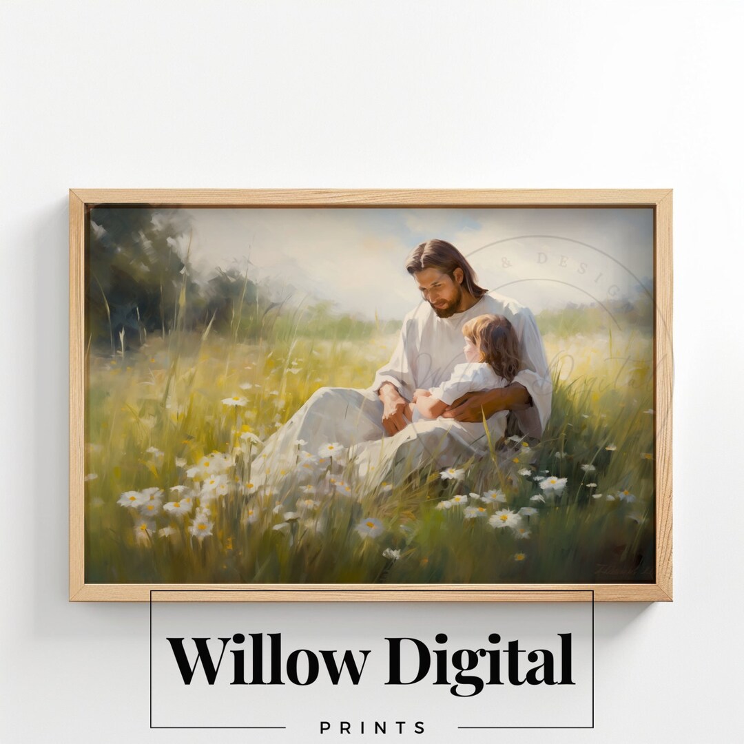 Jesus Christ Holding a Child Oil Painting Christian Artwork Bible ...