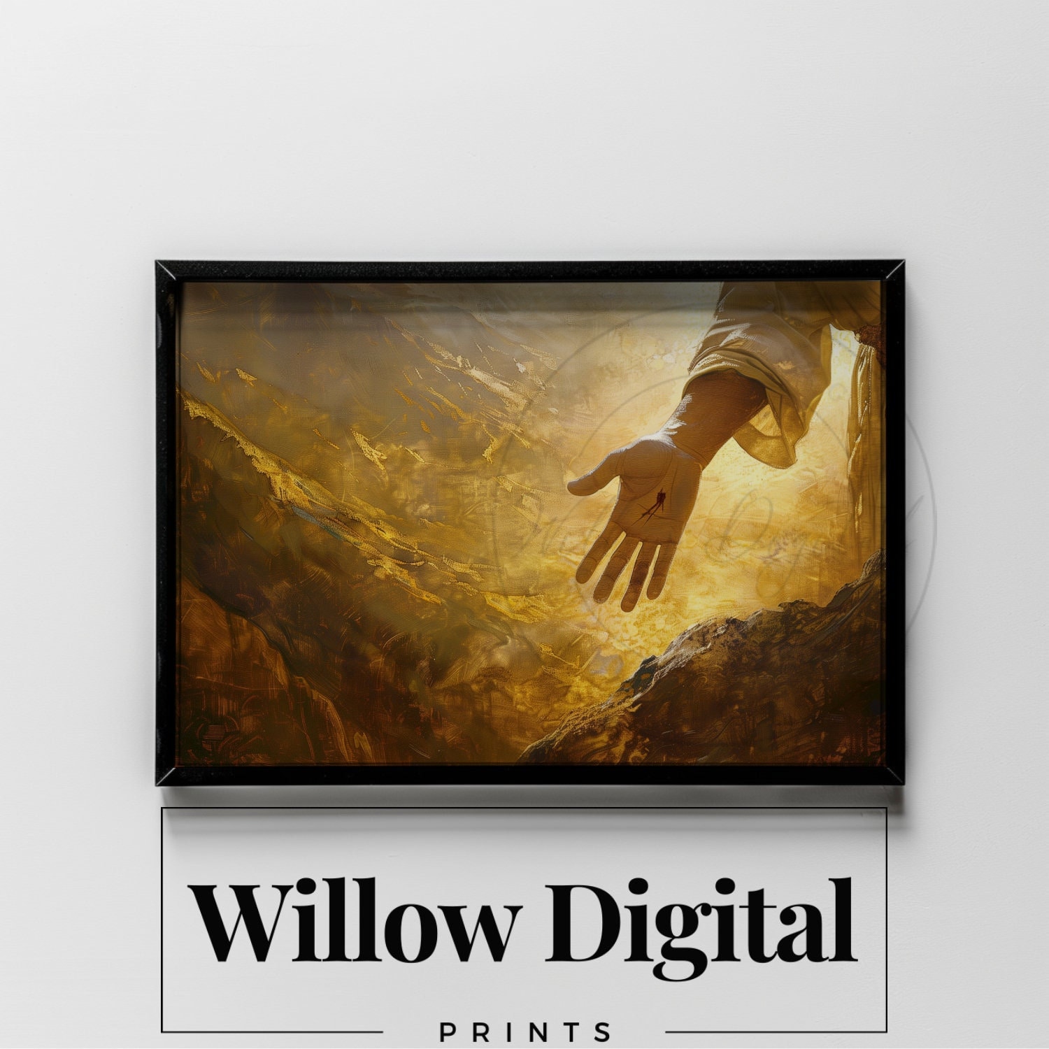 Jesus Christ Hand Reaching Out Helper Oil Painting Christian Artwork ...