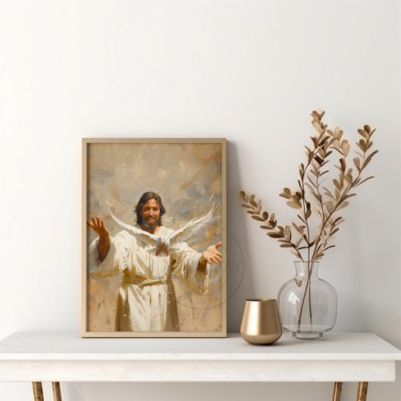 Jesus Christ Releasing Dove Holy Ghost Spirit Come Follow Me He is ...