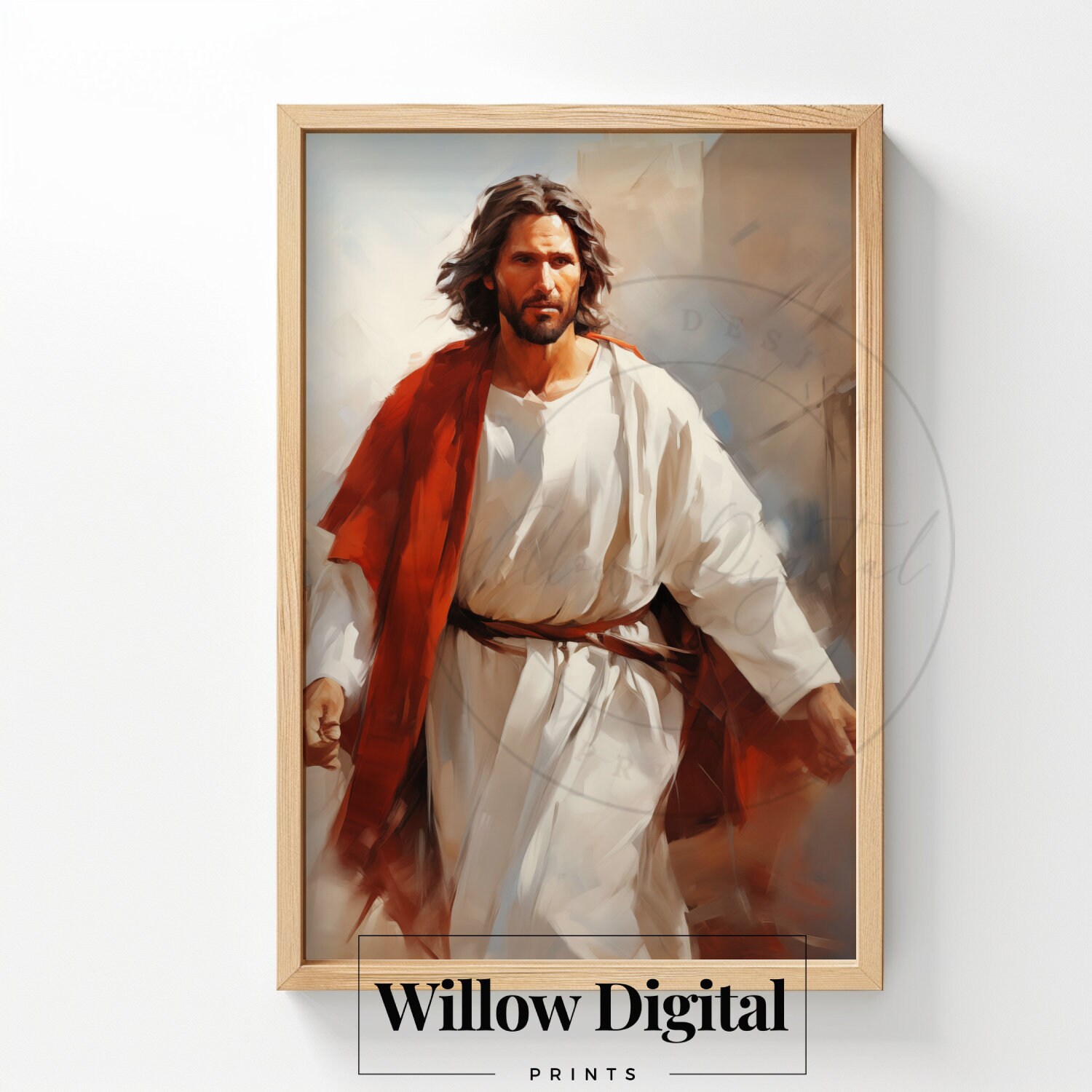 Jesus Christ Walking on a Path Painting Christian Artwork Bible ...