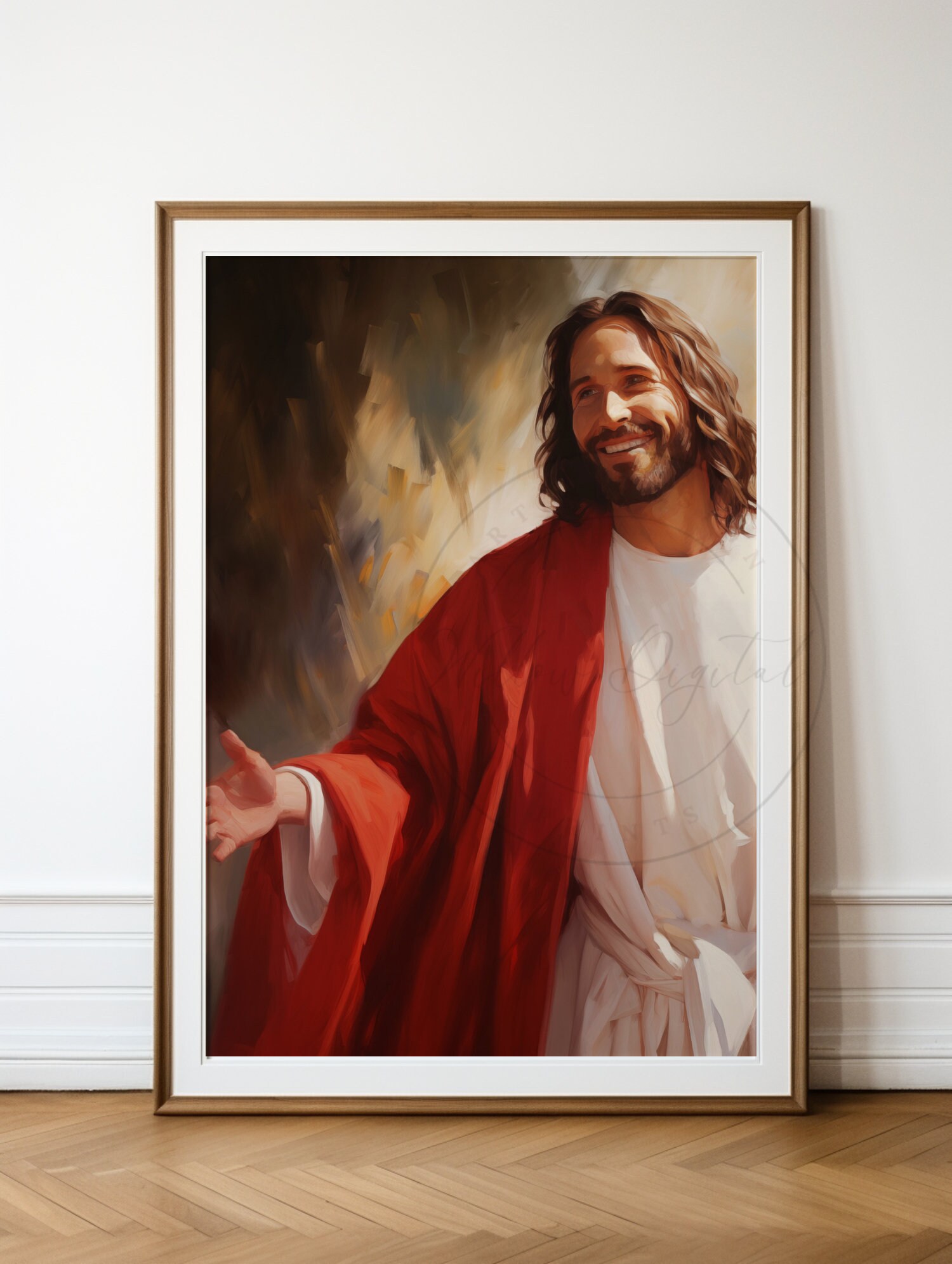 Joyful Jesus Christ Come Follow Me Peaceful Oil Painting Christian Artwork Bible Scriptures ...