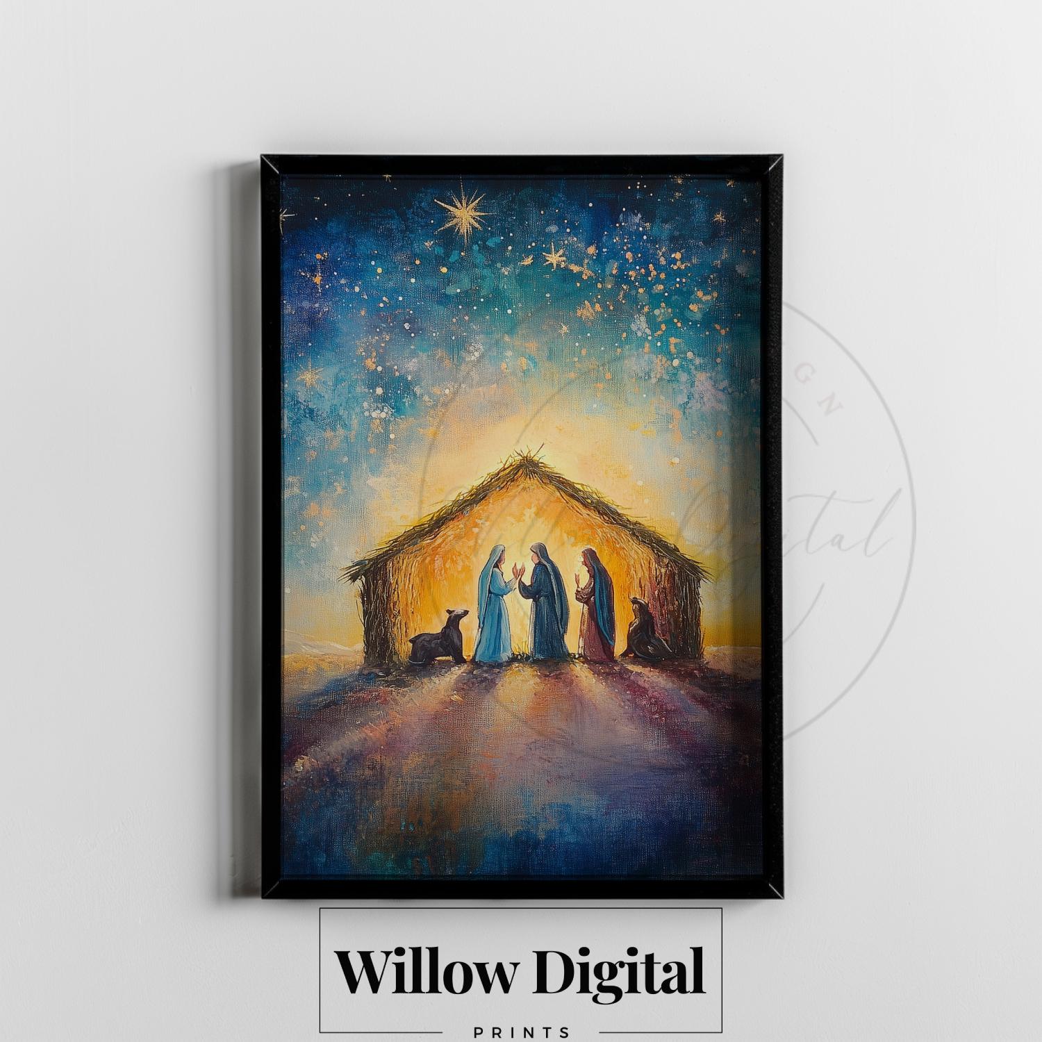 Christmas Nativity Scene Baby Jesus Christ Christian Artwork Bible ...