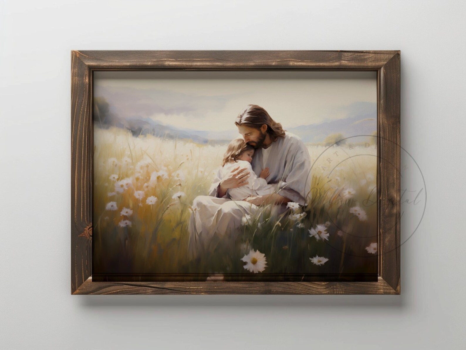 Jesus Christ Holding a Child Oil Painting Christian Artwork Bible ...