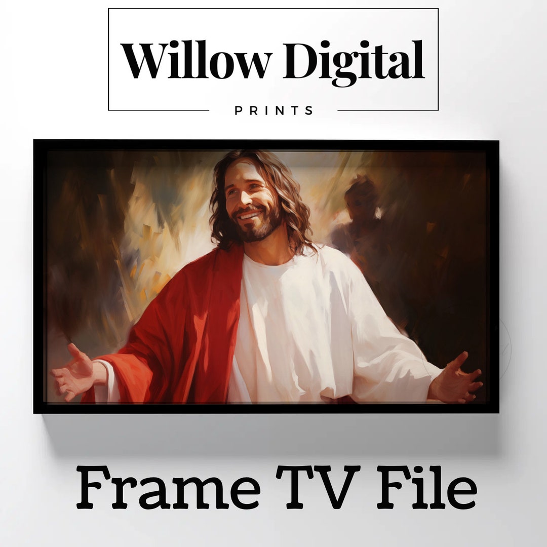 Frame TV Joyful Jesus Christ Come Follow Me Peaceful Painting Christian Artwork Bible Scriptures ...