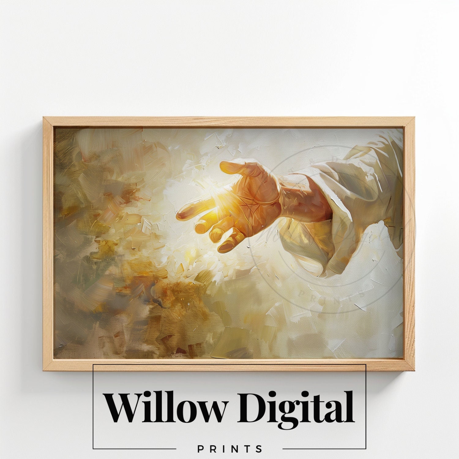 Hand of Jesus Christ Reaching Out Helper Oil Painting Christian Artwork ...