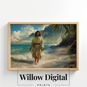 Jesus Christ Walking Oil Painting Christian Artwork Bible Art Scriptures Savior Come Follow Me ...