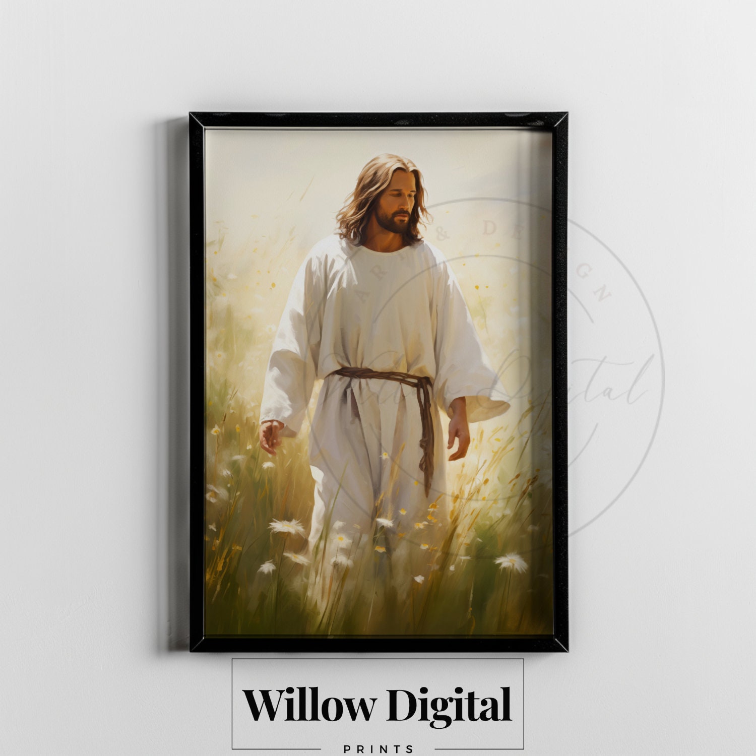 Jesus Christ Come Follow Me Peaceful Wildflowers Painting Christian ...