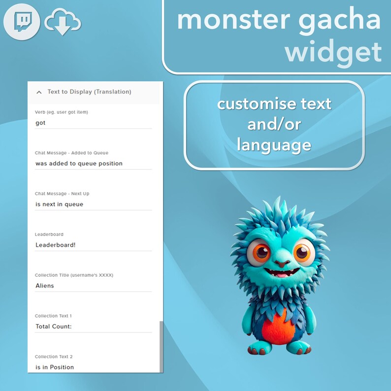 Twitch Gacha Overlay | Blue Monster Collection Widget | Streamelements ...