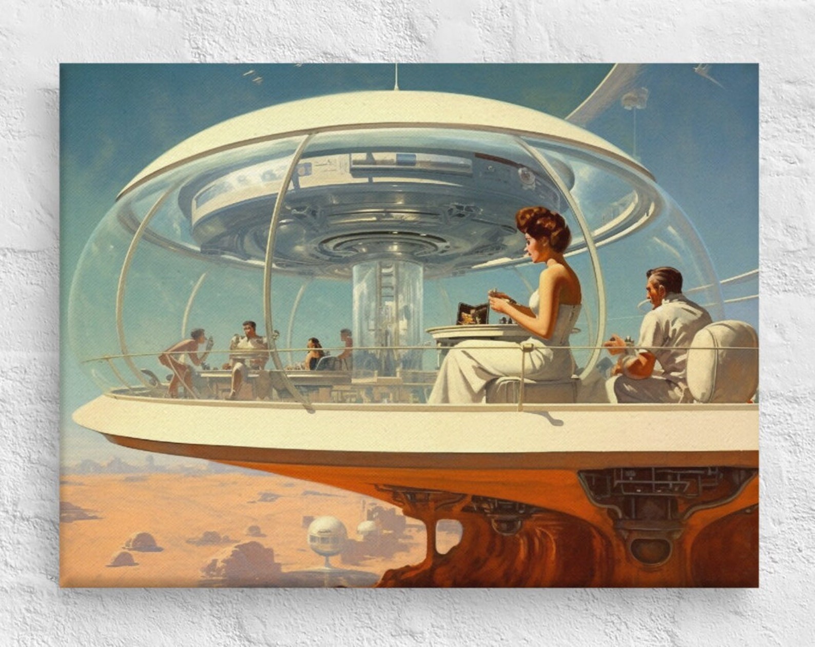 Mid Century Modern Futuristic Scene Canvas Print - Etsy
