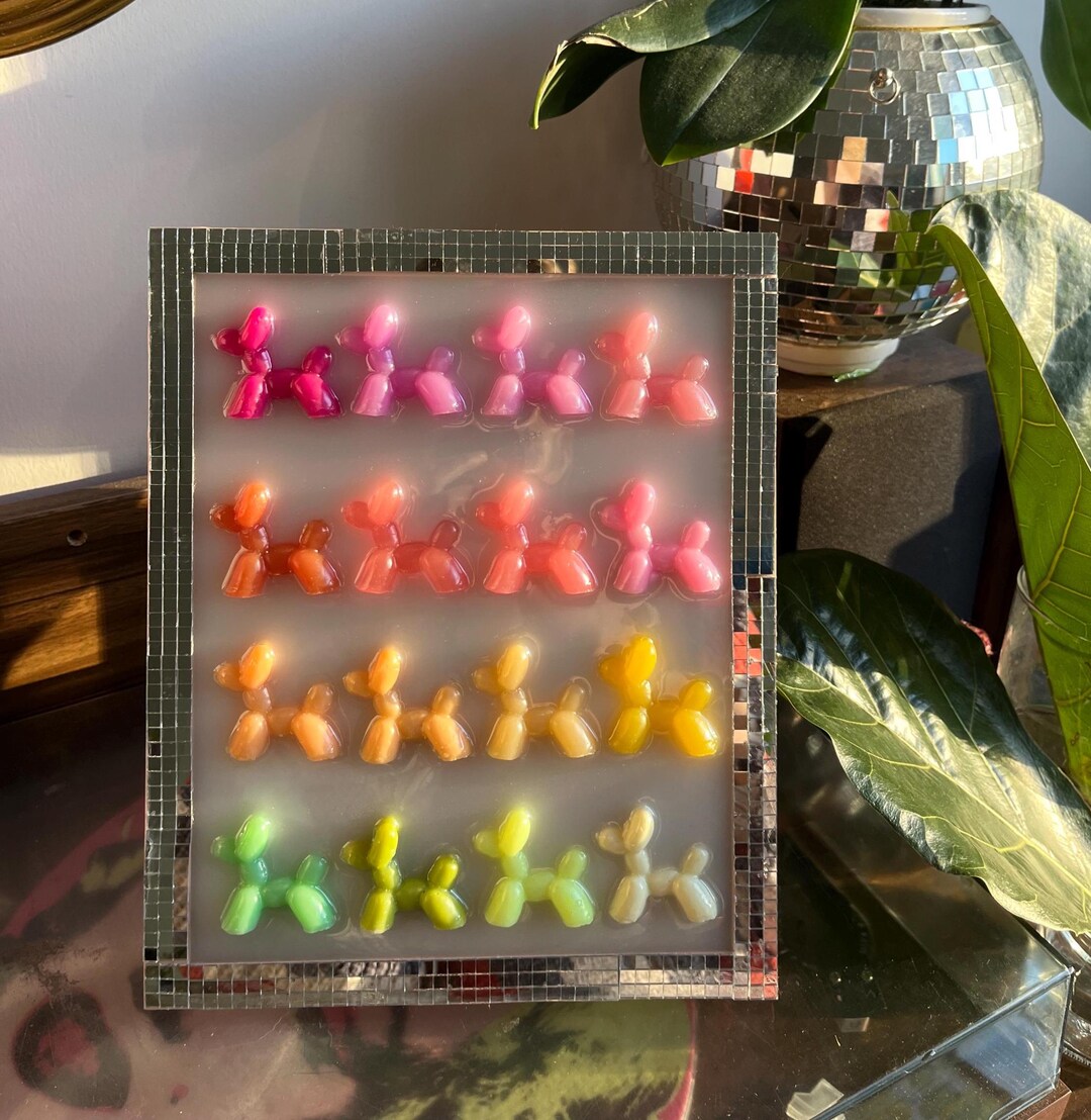 Balloon Dog Resin Art, Mosaic Mirror Frame, Pop Art Sculpture, Resin ...