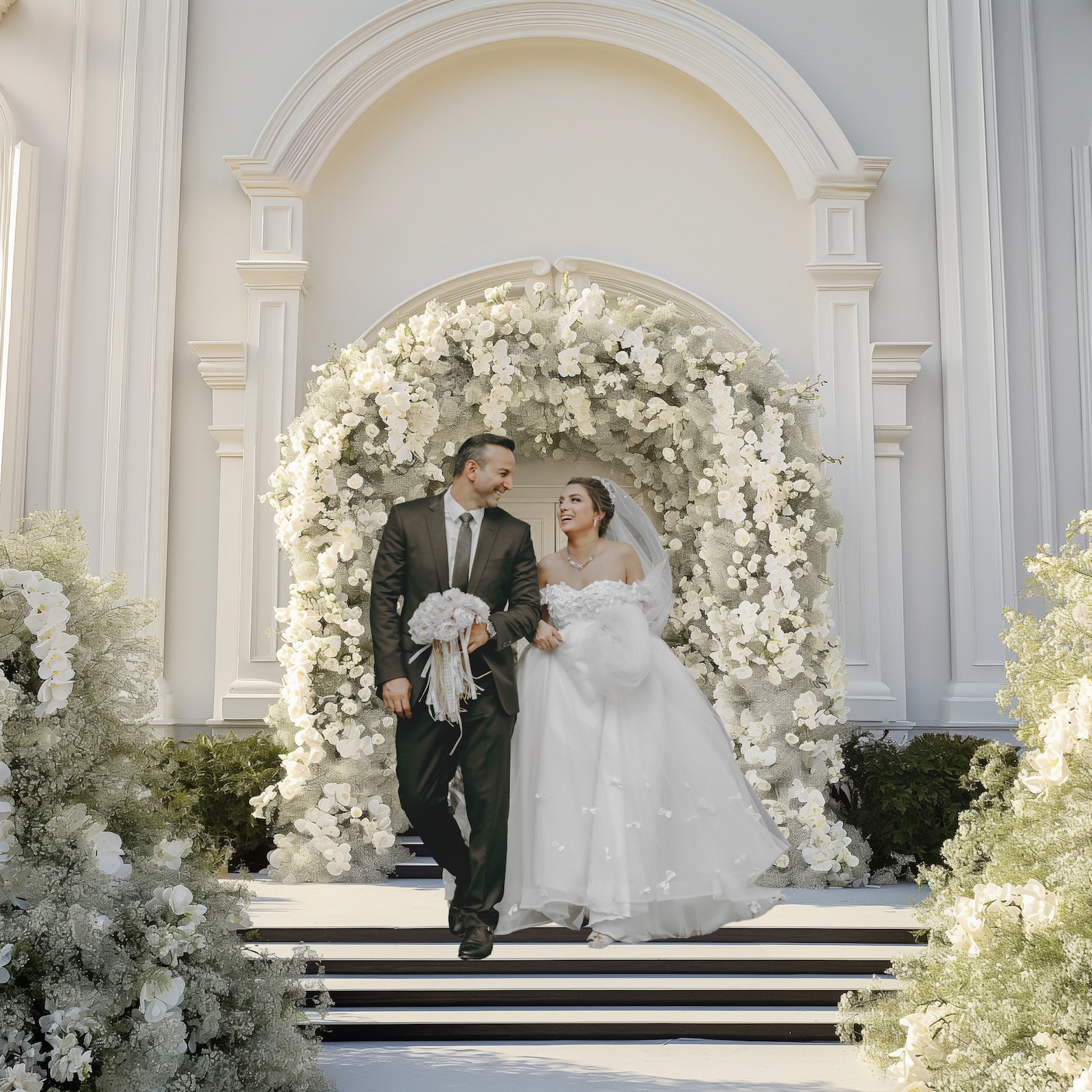 WHITE FLORAL BACKGROUND White Flower Backdrop Floral Theme for Event ...
