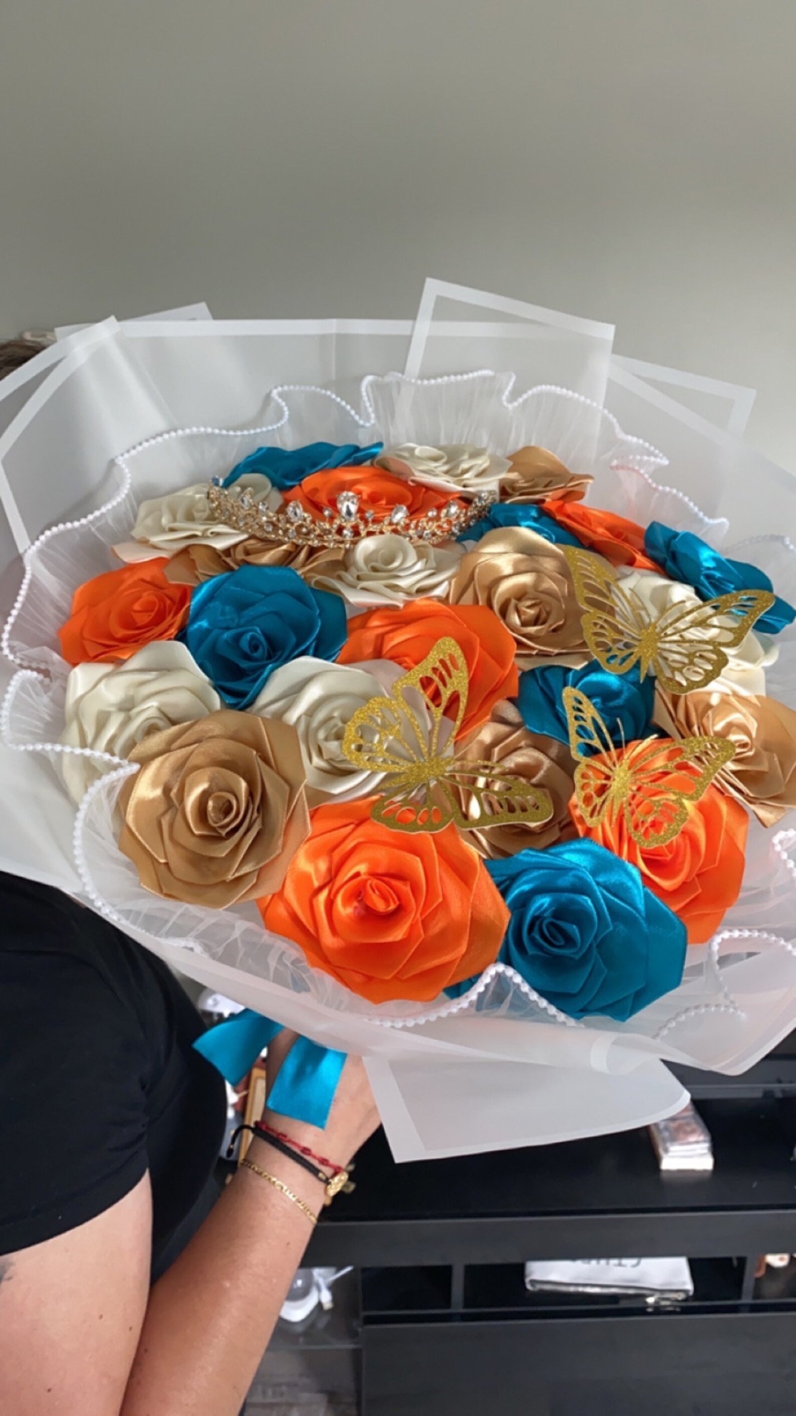 Ribbon Rose Bouquet - Etsy