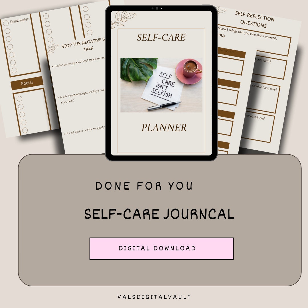 Self-care Journal, Self-care Workbook Printable - Etsy