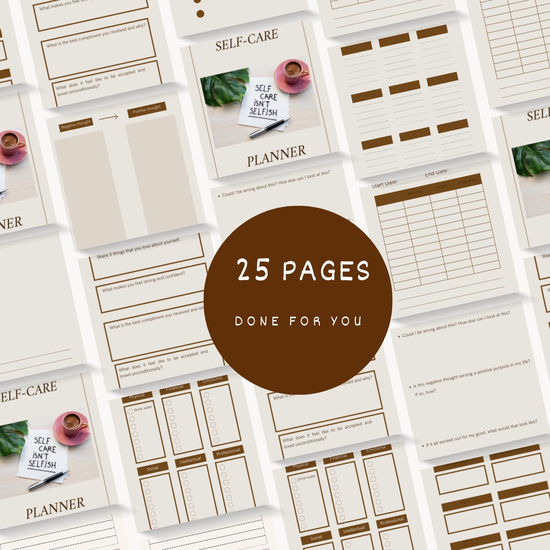 Self-care Journal, Self-care Workbook Printable - Etsy