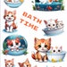 Bath Time Cats - Adorable Bathing Cats Digital Art Bundle (PNG, PDF) - Etsy