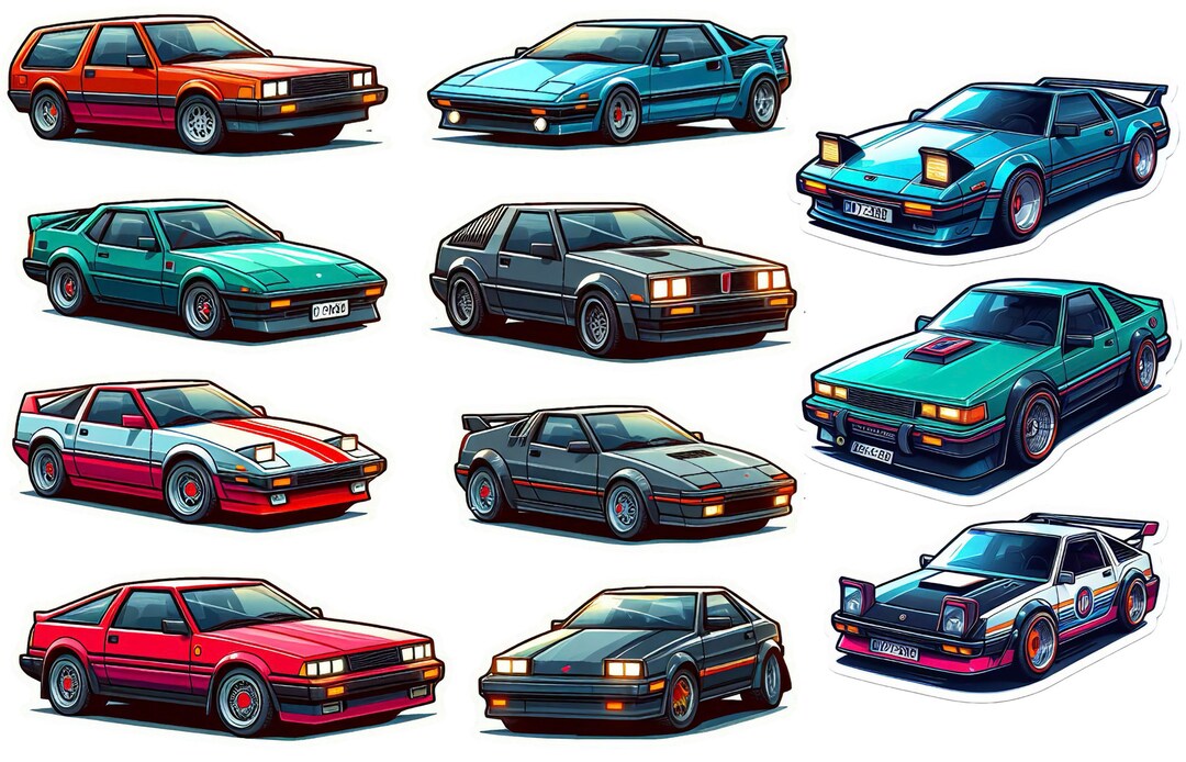 Classic Rides Stickers - Generic Car Illustrations for Auto Enthusiasts ...