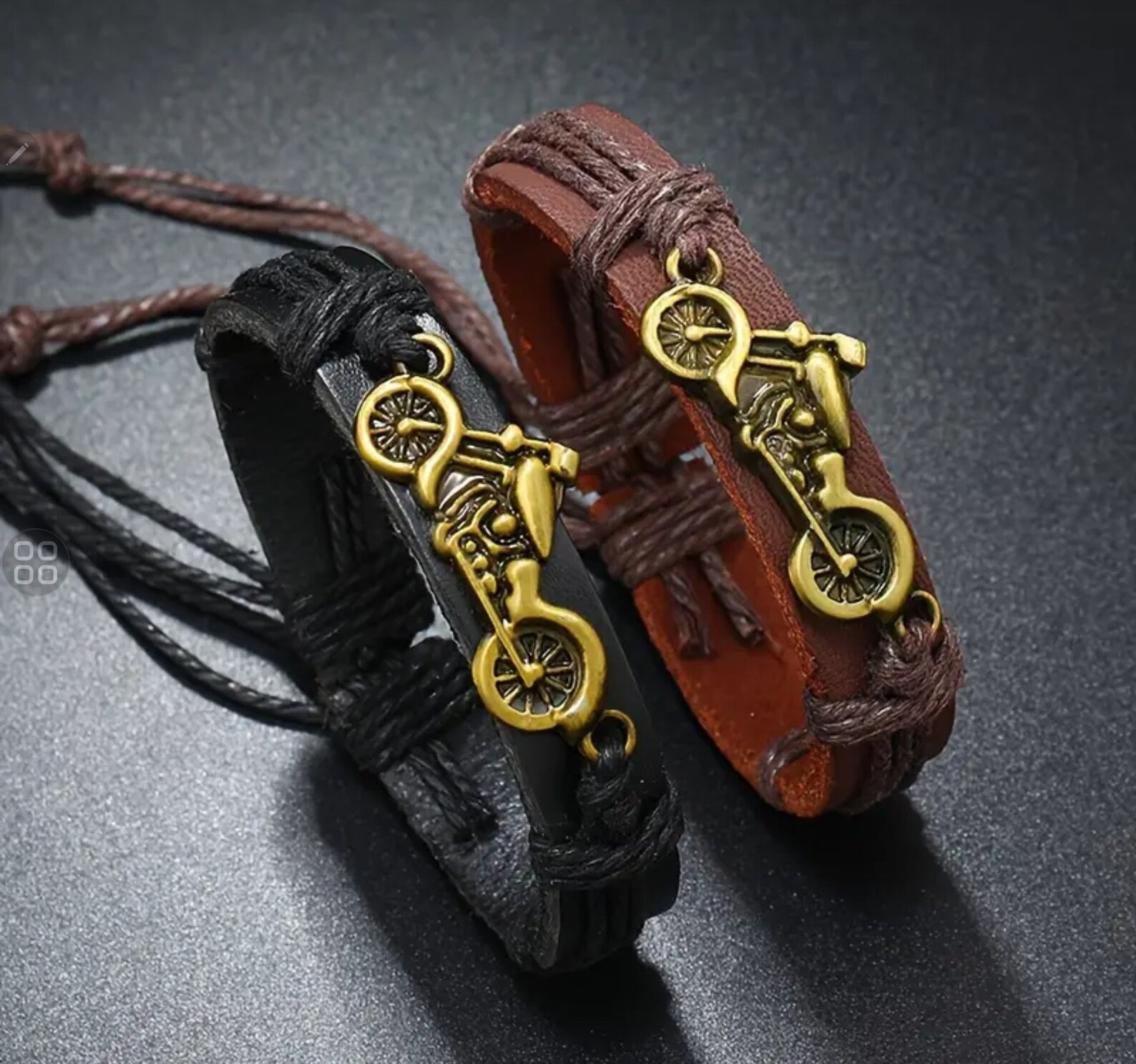 Motorbike Bracelet Leather, Biker Bracelet, Motorcycle Charm, Motorbike ...