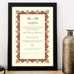 Elegant Nikahnama, Royal Muslim Marriage Certificate, Islamic Wedding ...